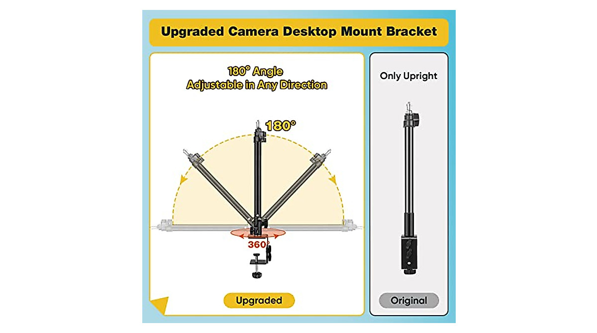 Upgraded 360° Rotatable Camera Desk Mount for Live Streaming