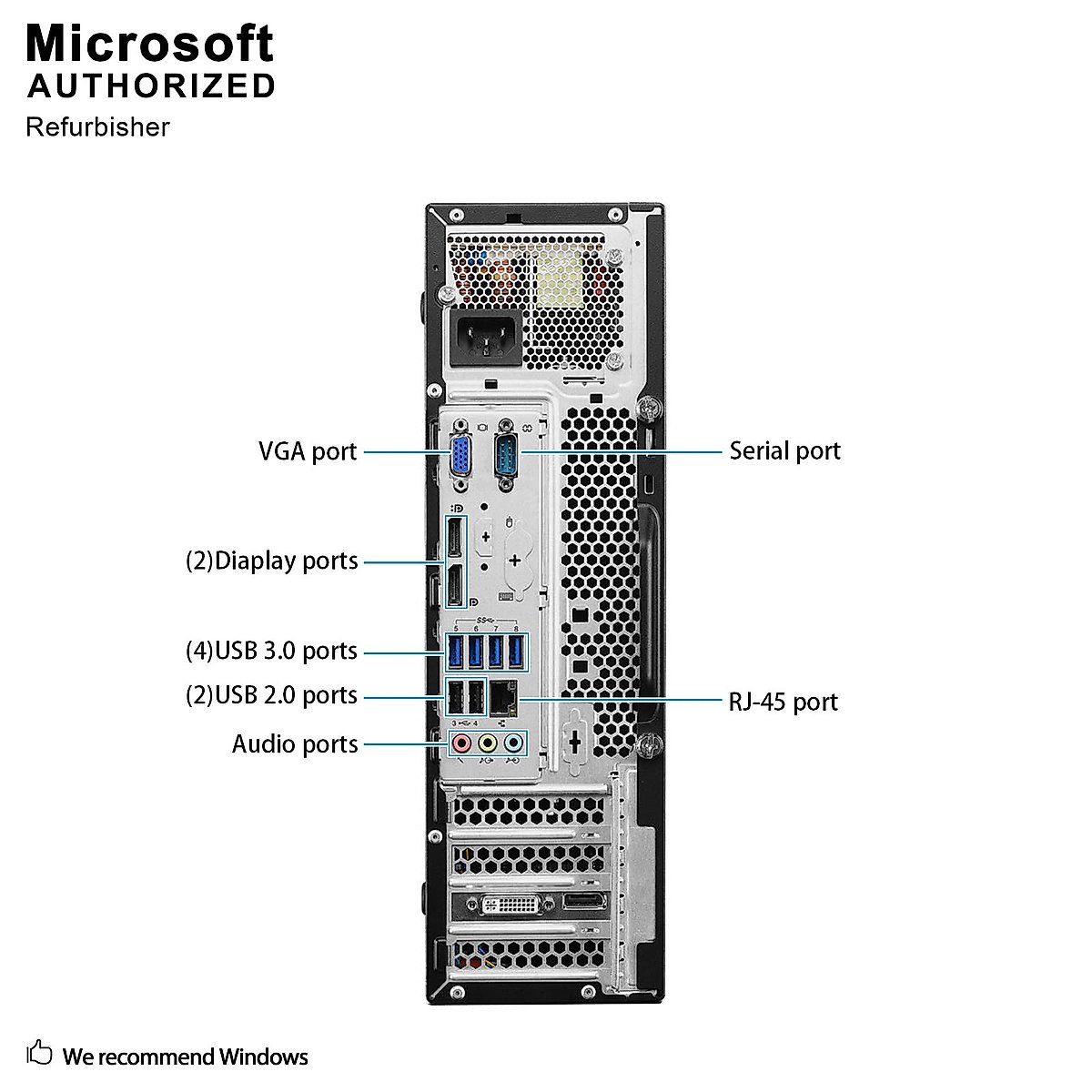 Lenovo ThinkStation P310 SFF High Performance Business Desktop Computer, Intel Core i3-6100 3.7GHz, 32G DDR4, 2T HDD, WiFi, BT, 4K Support, DP, VGA, Win 10 Pro 64 English/Spanish/French(Renewed)