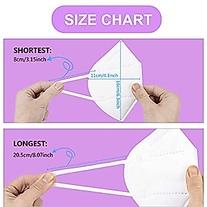 VERNASSA KN95 Face Mask 50 Pcs, 5-Ply Breathable KN95 Masks, Filter Efficiency≥95% Against PM2.5, Individually Wrapped, Disposable White Face Masks