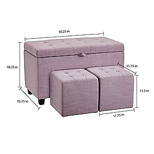 FIRST HILL FHW WFO124PK Ottomans, Lavender