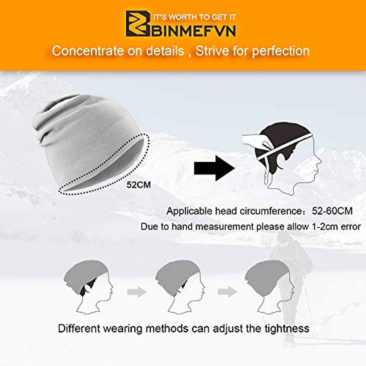 B BINMEFVN Winter Beanie Watch Cap for Men Women - Unisex Slouchy Beanies Skull Cap for Cold Weather
