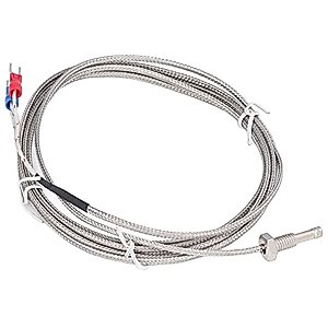 Screw Probe Temperature Sensor J Type Thermocouple 2 Meters Cable Temperature Range: 0~750℃ WRNJ-M6