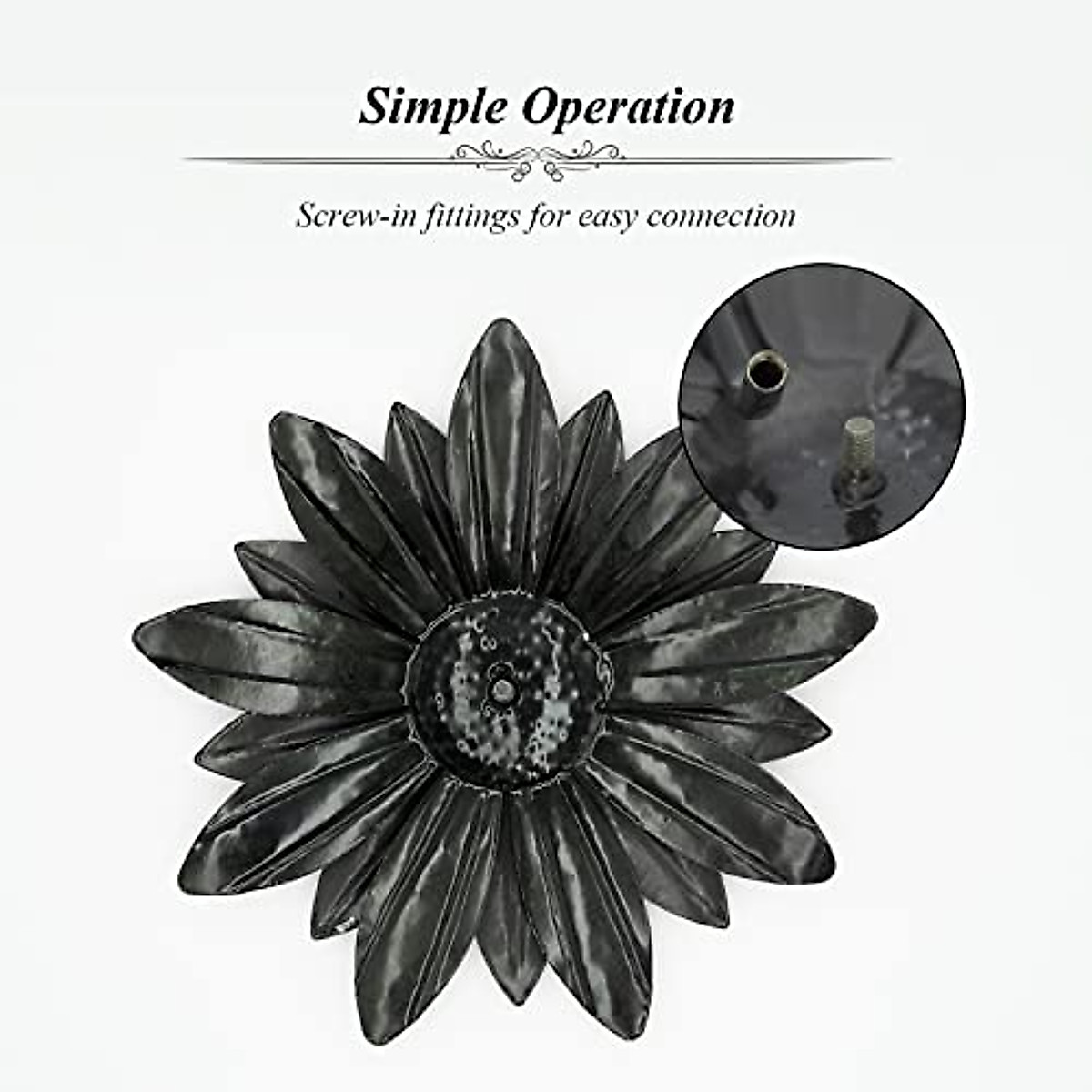 Flower Outdoor Garden Stakes Decor,Metal Flower Stick Décor,Flowers Metal Flowers Water Proof Decorative for Lawn Yard Patio