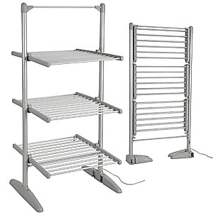 ZJIEX Electric Heated Clothes Airer Dryer 3-Tier Foldable Electric Clothes Dryers Indoor Low Energy Heated Drying Racks 300W 45-55℃ Constant Temperature