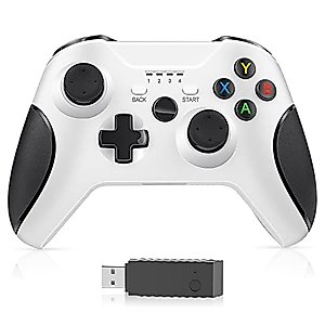 ASUNCELL Wireless Controller for Xbox One Xbox Series X|S gamepad Wireless video Wireless Controller with Dual Vibration game controller Wireless Xbox USB Gamepad Joypad Controller with Windows7/8/10/11，White