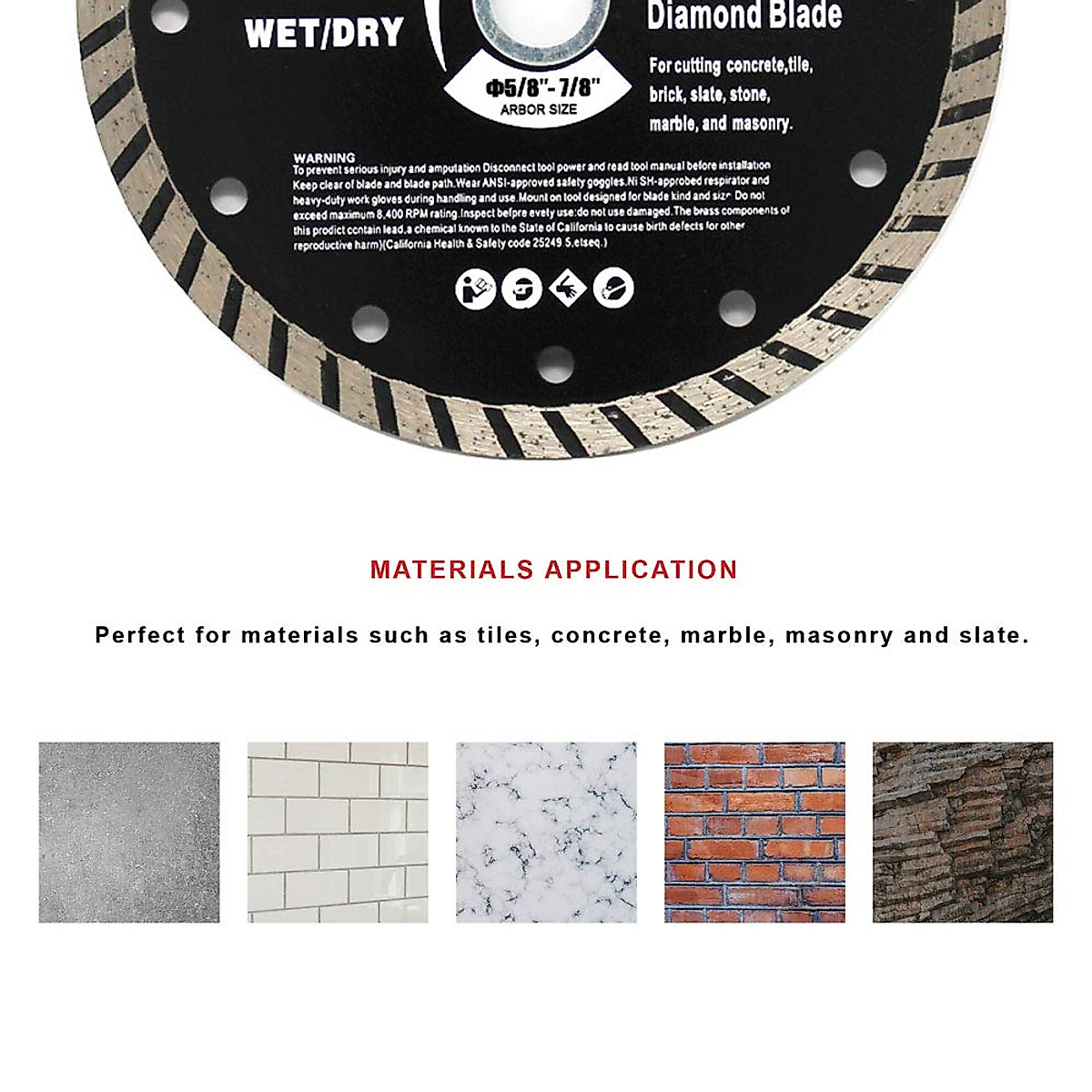 Toolman Circular Saw Blade Universal Fit 6" For Dry Mansonry works with DeWalt Makita Ryobi Skill Bosch STH042