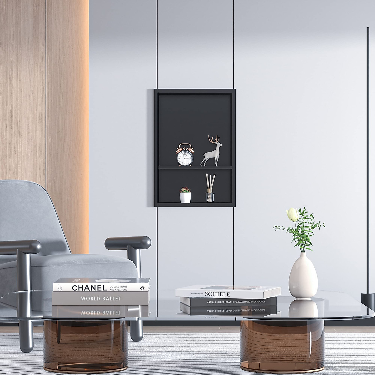 Qeke Stainless Steel Shower Niche 18" X 12", No Tile Needed Wall Niche Double Shelves, Recessed Niche Shower for Bathroom Storage, Matte Black