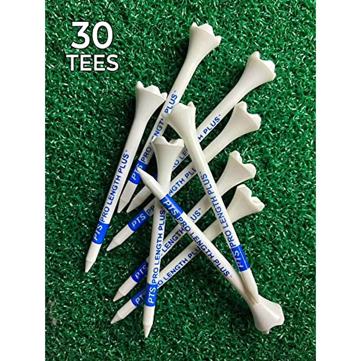 Pride Professional Tee System Plastic Golf Tees, 3-1/4 inch - 30 count (Blue),EV31430 White