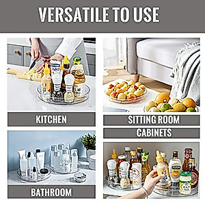 by Unbranded Lazy Susan Rotating Turntable Storage Container- for Cabinets, Pantry, Fridge, Countertops, Clear Plastic Food Storage Spinning Organizer (11)