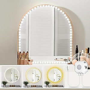 LED Vanity Lights for Mirror 13ft, 3 Color Vanity Mirror Lights Adjustable Brightness Motion Sensor Bright Makeup Mirror Lights Stick on for Vanity Desk Dressing Room Mirror,Mirror Not Included