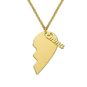 MyNameNecklace Personalized Broken Heart Necklace Couples Jewelry for Boyfriend Girlfriend- Sterling Silver 925 Engraved Couple Pendant -Valentine Day Love Gift