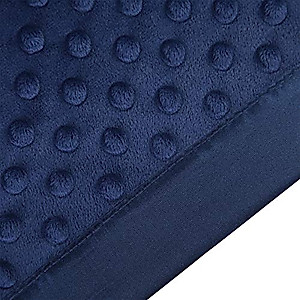 Pro Goleem Baby Soft Minky Dot Blanket with Silky Satin Backing Baby Gifts for Boys and Girls (Navy Blue, 30’’ x 40’’)