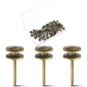 Hotop 25 Pieces Double Headed Picture Hangers Nails Small Head Hanging Nails Picture Photo Hanging Hook Pins Decorative Nail Hook Hangers for Home Office School (Bronze) as shown MY-Hotop-11068