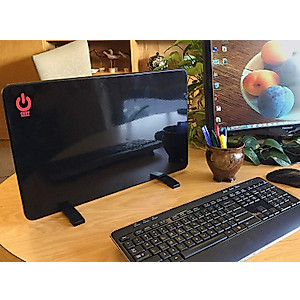 Cozy Products New and Improved Cozy Legs, Flat Panel Space Heater for Home and Office, Portable Heater with Built-in Thermostat, 200-watt, Energy-Efficient, 19" x 13" x 5/8", 5 lbs., Black