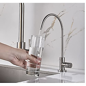 Apaix Drinking Water Faucet Brushed Stainless Steel, Kitchen Water Purifier Faucet for Non-Air Gap Reverse Osmosis Water Filtration System