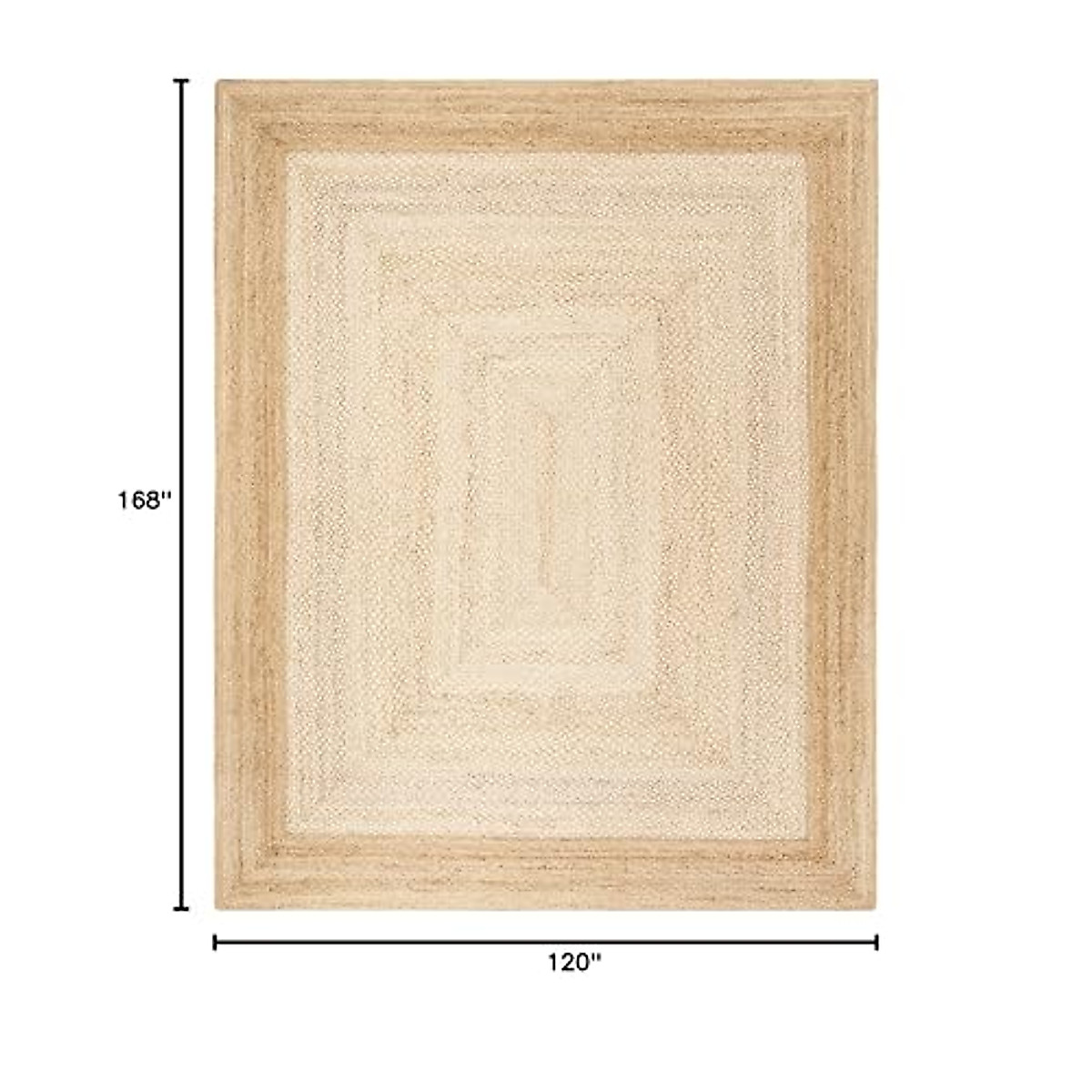 SAFAVIEH Natural Fiber Collection Area Rug - 10' x 14', Natural & Ivory, Handmade Farmhouse Boho Coastal Rustic Jute, Ideal for High Traffic Areas in Living Room, Bedroom (NF885B)