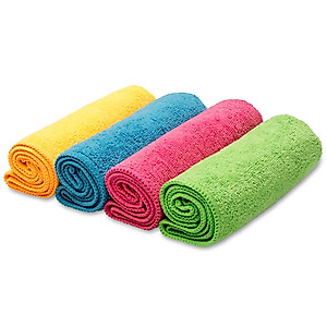 Vileda Microfibre Colors, Panni in Microfibra, Lavabili in Lavatrice, Riutilizzabili, Multicolore, 30x30 cm, 8 Pezzi