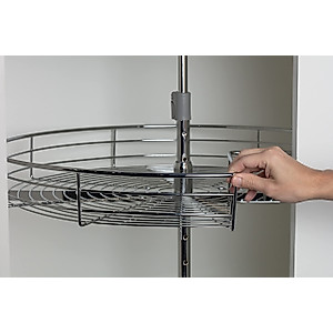 IMEX Kidney Shaped Lazy Susan - Wire Rotating Corner Organizer, Turntable for Cabinet, Chrome (Wire Susan 32” Kidney Shape)