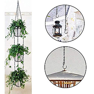 Acronde 4PCS Black Metal Hanging Chains for Bird Feeders, Planters, Lanterns, Billboard, Wind Chimes, Flower Pot Garden
