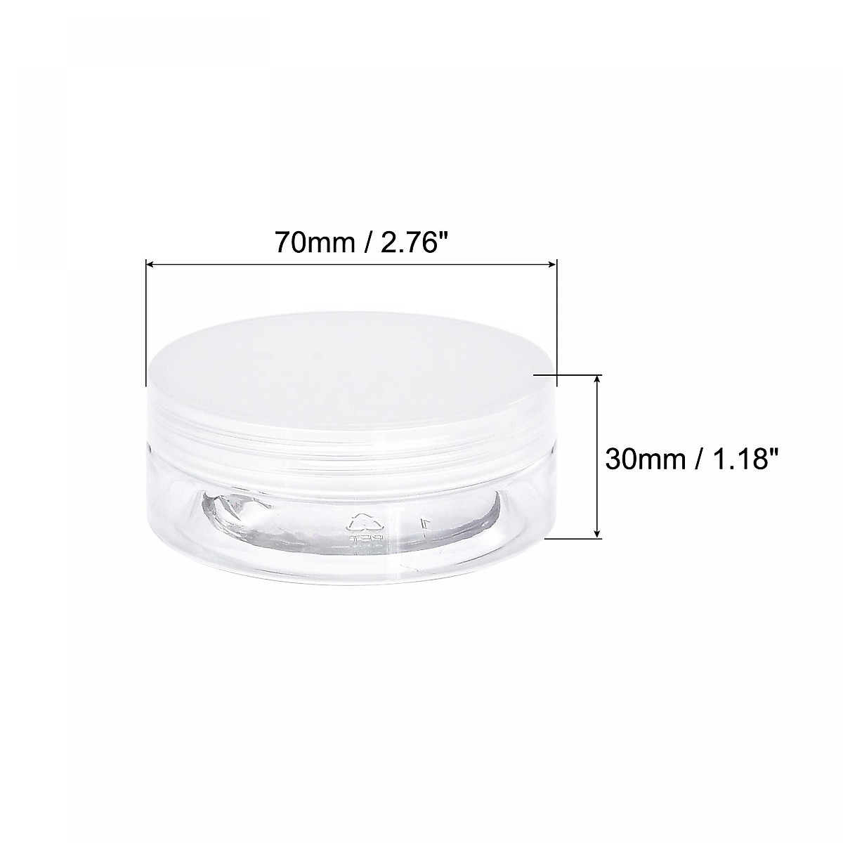 uxcell Round Plastic Jars with Transparent Screw Top Lid, 2oz/ 50ml Wide-mouth Clear Empty Containers for Storage, Organizing, 8Pcs