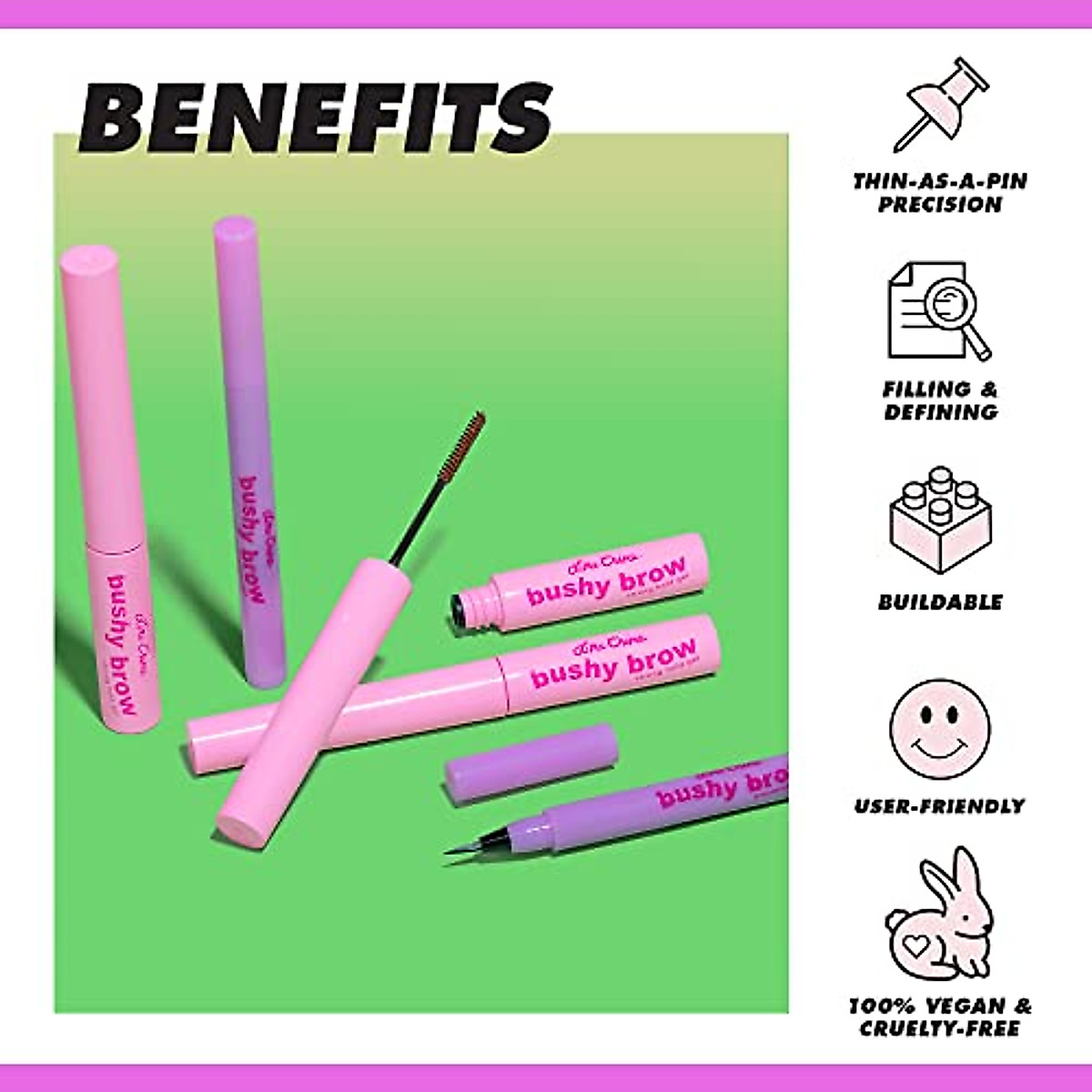 Lime Crime Bushy Brow Pen, Smokey (Black Brown) - Thin Precision Eyebrow Pencils Define, Shape, Build, Fill In & Flick Up - Eyebrow Filler for Natural Looking Brows - Vegan & Cruelty-Free…