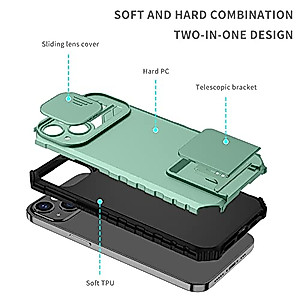 Protective Phone Cover Case Silicone Kickstand Case Compatible for infinix Smart 5,[3 Stand Ways] Vertical and Horizontal Stand Case,Full Body Hard Slim Protective Phone Case (Color : Light Green)