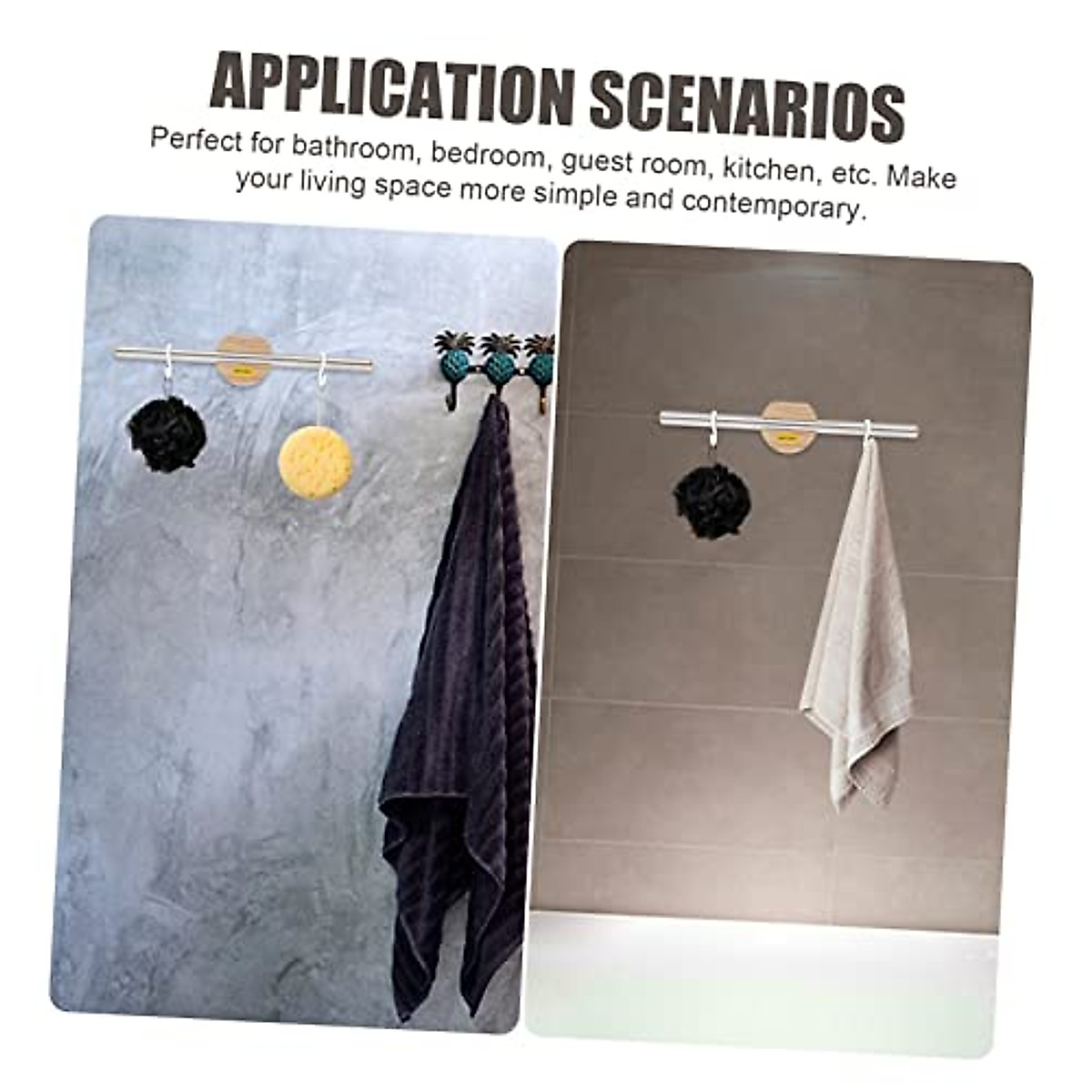 DOITOOL 1 Set Tower Hanger Towel Storage Shelf Towel Shelf Towel Holder Hanging Shoe Rack for Wall Plastic Coat Hangers Towel Rack Rod Stainless Steel Towel Hanging Towel Rack Wall-Mounted