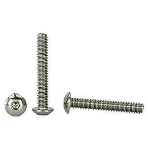 Stainless #4-40 x 3/4" (3/8" to 1-1/2" Available) Socket Button Head Cap Screws, Full Thread, Hex Drive, Stainless Steel 18-8, Machine Thread (4-40 x 3/4")