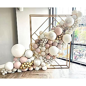 Berichest Double-Stuffed Dusty Pink and Pearl Ivory White Balloon Garland Arch Kit, Metallic Golden Balloons for Baby Shower Birthday Bridal Engagement Anniversary Party Backdrop Decoration