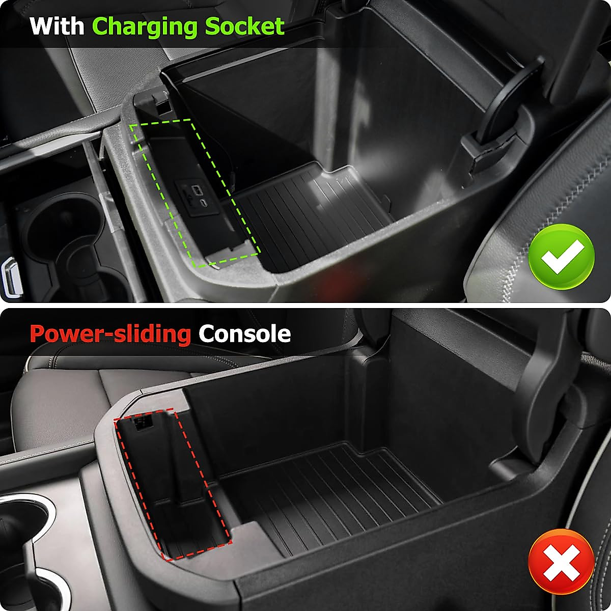 MARCHFA Center Console Organizer Tray Compatible for 2021 2022 2023 Chevy Suburban Tahoe Accessories Armrest Tray Organizer for 2021 2022 2023 GMC Yukon Insert Secondary Storage Box