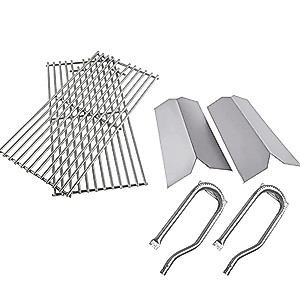 SafBbcue 15" x 21.5" Grill Grates Grids and Heat Plates Burner Covers Replacement for Kitchen Aid 720-0891B, 720-0891R, 730-0891B, 730-0891R (Stainless Steel)
