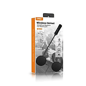 SUNITEC Motorcycle Bluetooth Headset Outdoor Helmet Earphone Bluetooth Helmet Speakers HiFi Stereo Sound Motorcycle Speakers Hands Free Music Call Control Universal Helmet Communtion System - BH03