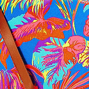 The Holiday Shop London Canvas Clutch Bag Tropical, Multicolour (Blue/Orange/Pink)