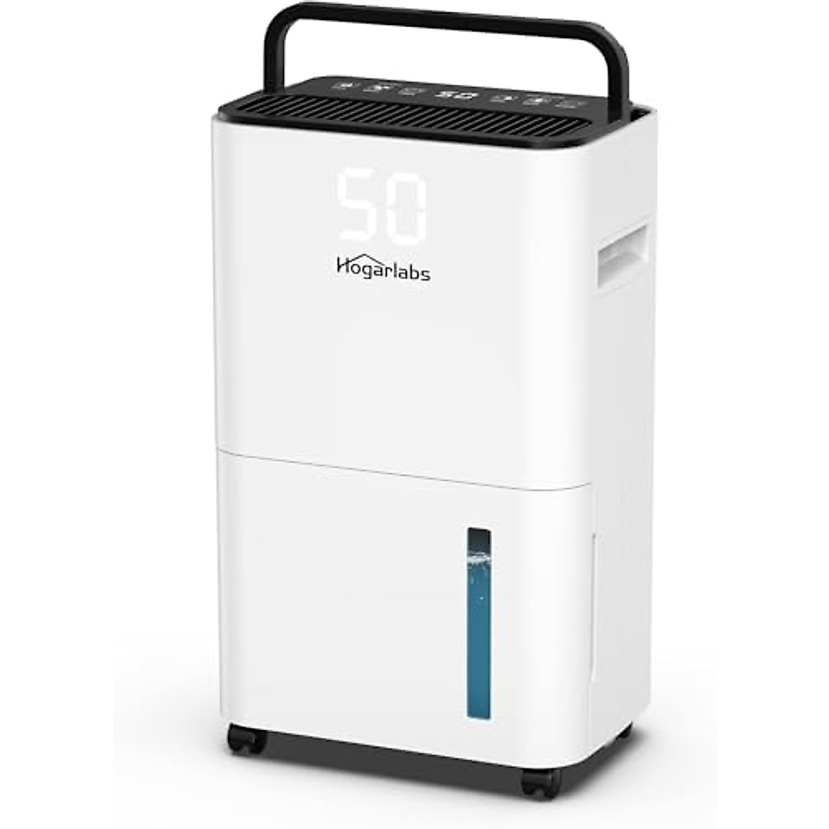 HOGARLABS 2000 Sq Ft 30 Pint Dehumidifier for Home Basements Bathroom Bedroom, Dehumidifier with Drain Hose for Medium to Large Room, Intelligent Humidity Control Dehumidifier with Laundry Dry
