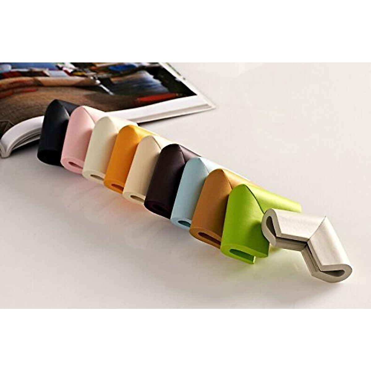 Interbusiness 10pc/Lot Home Furniture U Shape Corner Guard for Baby Child Infant Kids Safety Table Desk Corner Foam Bumps Cushion Protector,Black