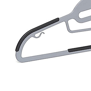Amazon Basics Rubber Coated Plastic Hangers, Pack of 50, Gray