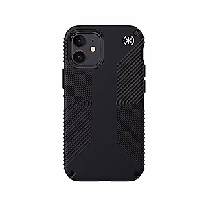Speck Products Presidio2 Grip iPhone 12 Mini Case, Heavy Duty Protection Black/Black/White