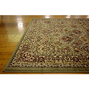 Unique Loom Voyage Collection Traditional Oriental Classic Intricate Design Area Rug, 4' 1" Square, Light Green/Cream