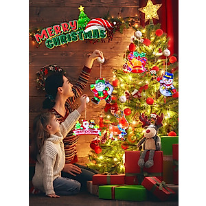 Minetom 5pcs Christmas Window Lights Decorations, Battery Operated with Suction Cup Hook Light Up Santa Claus-Reindeer-Xmas-Snowman Shaped for Christmas Window Decorations Glass Wall Indoor Decor