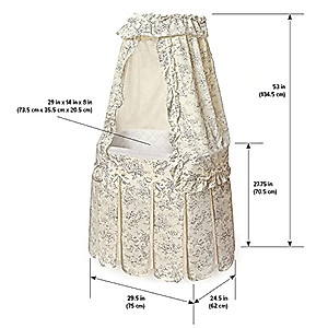 Majesty Rocking Baby Bassinet with Bedding, Pad, and Storage