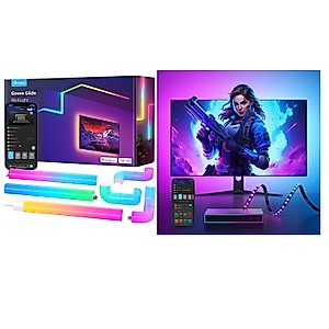 Govee RGBIC 3D Wall Light Glide, AI Sync Box with Monitor Backlight
