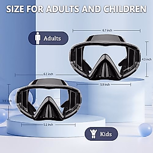 AQUA A DIVE SPORTS Diving mask Anti-Fog Swimming Snorkel mask Suitable for Adults Scuba Dive Swim Snorkeling Goggles Masks