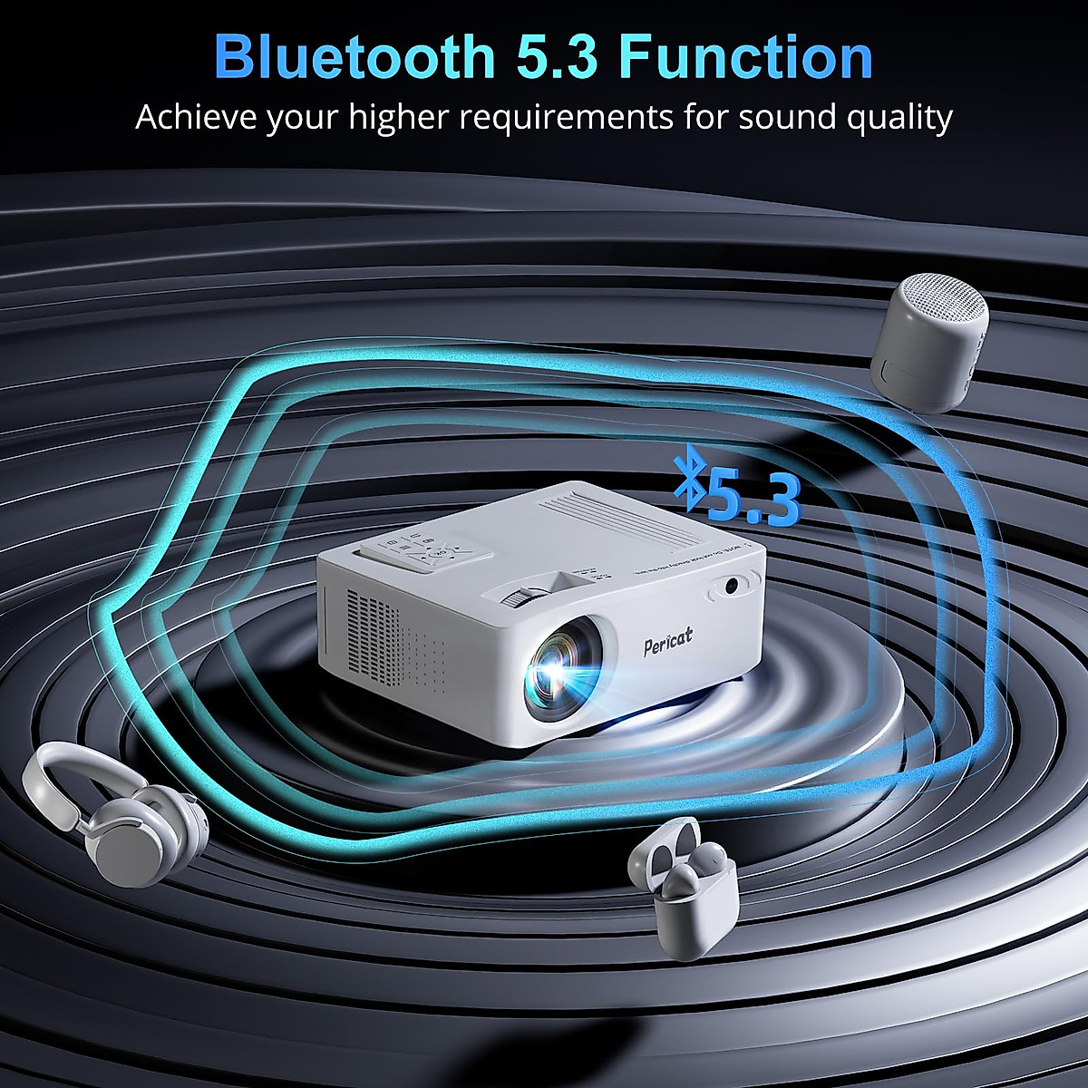 5G WiFi Bluetooth Projector, Native 1080P Outdoor Movie Projector with 350" Display, 18000L Home Theater Video Projector 4K Supported, LED Video Projector Compatible with TV Stick, Phone/PC