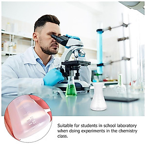Laboratory Flask, Plastic Erlenmeyer Flask, Clear Scale Plastic Conical Flask 50ml Narrow Neck Without Cap for Lab Home (6pcs)