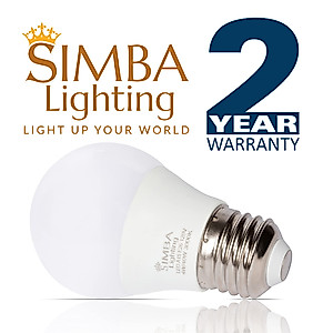 Simba Lighting LED A15 Refrigerator Light Bulbs (6-Pack) 4W 40W Replacement Small for Appliances, Freezers, Ceiling Fans, 120V, E26 Standard Medium Base, Frosted Cover, Not Dimmable, 3000K Soft White
