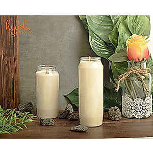 9 Day White Prayer Candles, 10 Pack - 7" Tall Pillar Candles for Religious, Memorial, Party Decor, Vigil and Emergency Use - Vegetable Oil Wax in Plastic Jar Container - by Hyoola