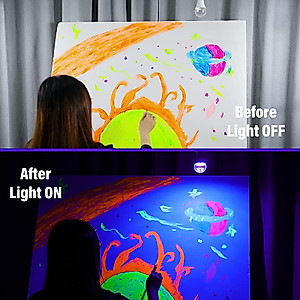 Onforu 15W LED Black Light Bulbs, A19 E26 120W Equivalent Blacklight Bulb for Glow in The Dark, Halloween Lights, 120V, Level 385-400nm, Blacklight Party, Body Paint, Fluorescent Poster