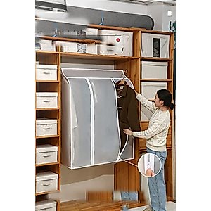 AKWFUNZ Hanging Clothes Bag Transparent and Large Capacity for Keeping Clothes Clean (Small)