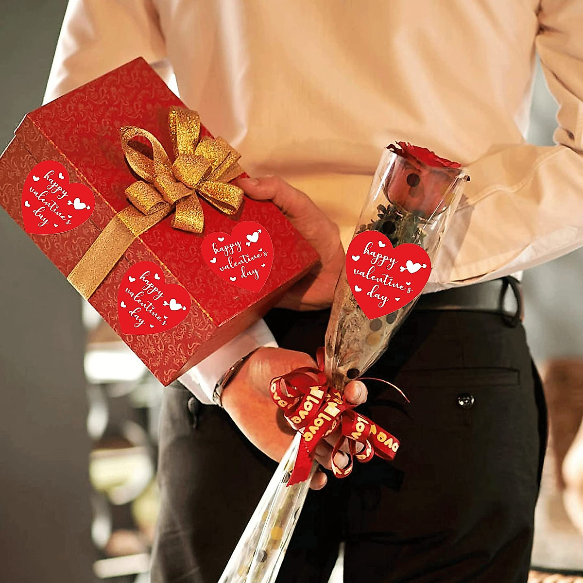 wootile Valentine's Day Heart Stickers, 2" Red Heart Shaped Labels 500 Pcs, Matte Finish for Gift Wrap, Decorations, Wedding Invitations, Party Favors, Crafts