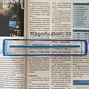 8 Inch 5X Blue Raised Domed Bar Magnifier 7513B with Reading Tracking Line Optical Tool Bar Magnifying Glass